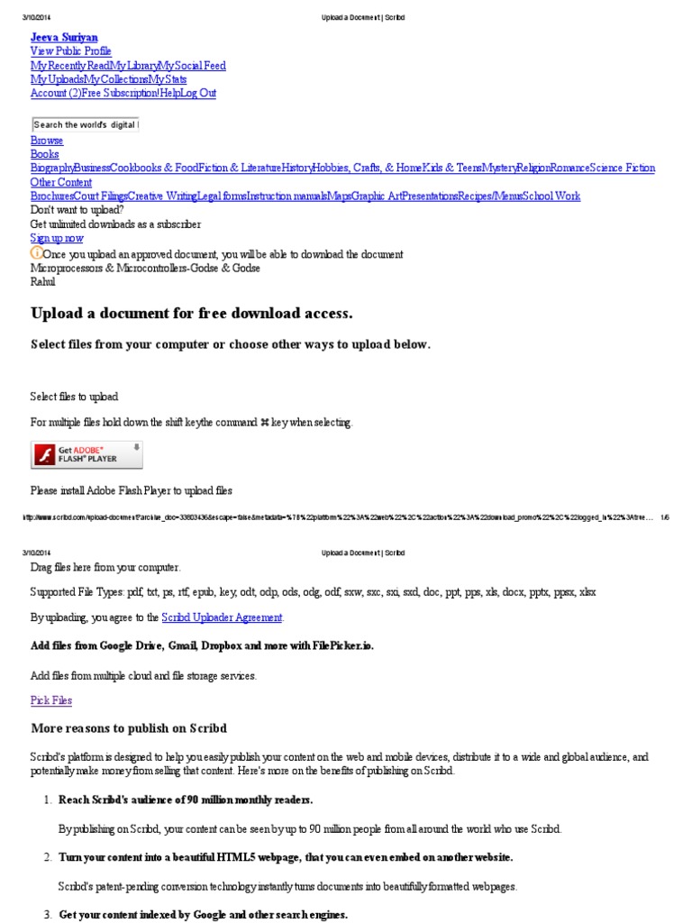 Upload A Document For Free Download Access.: Select Files From Your Computer or Choose Other ...