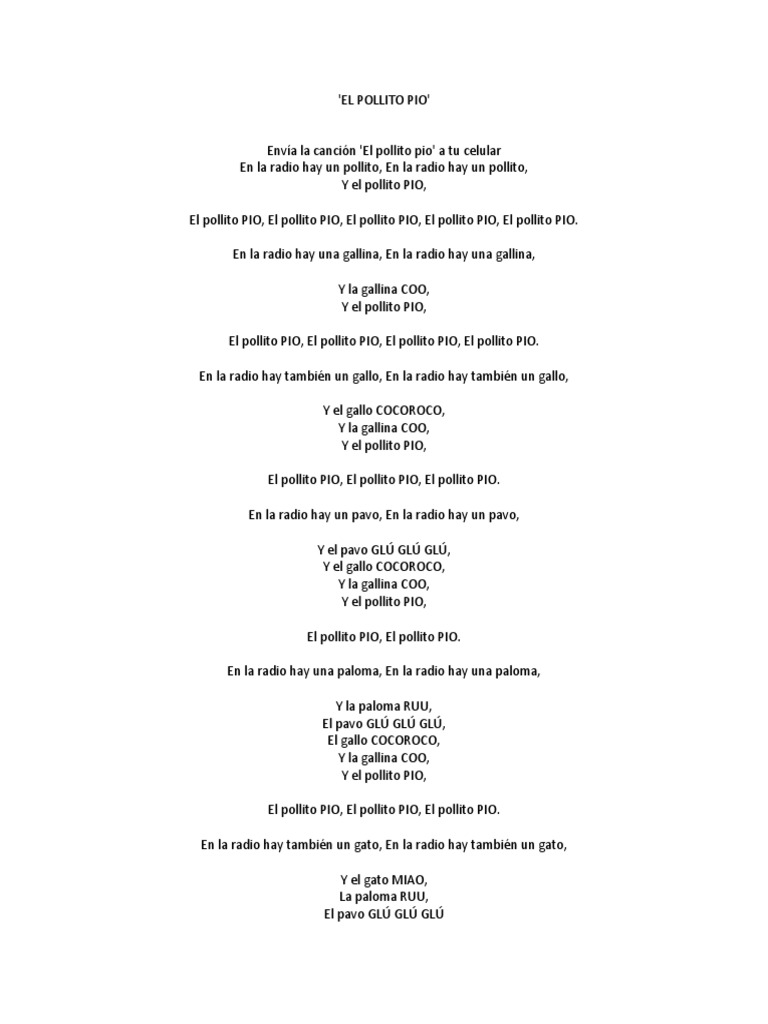 El Pollito Pio | PDF