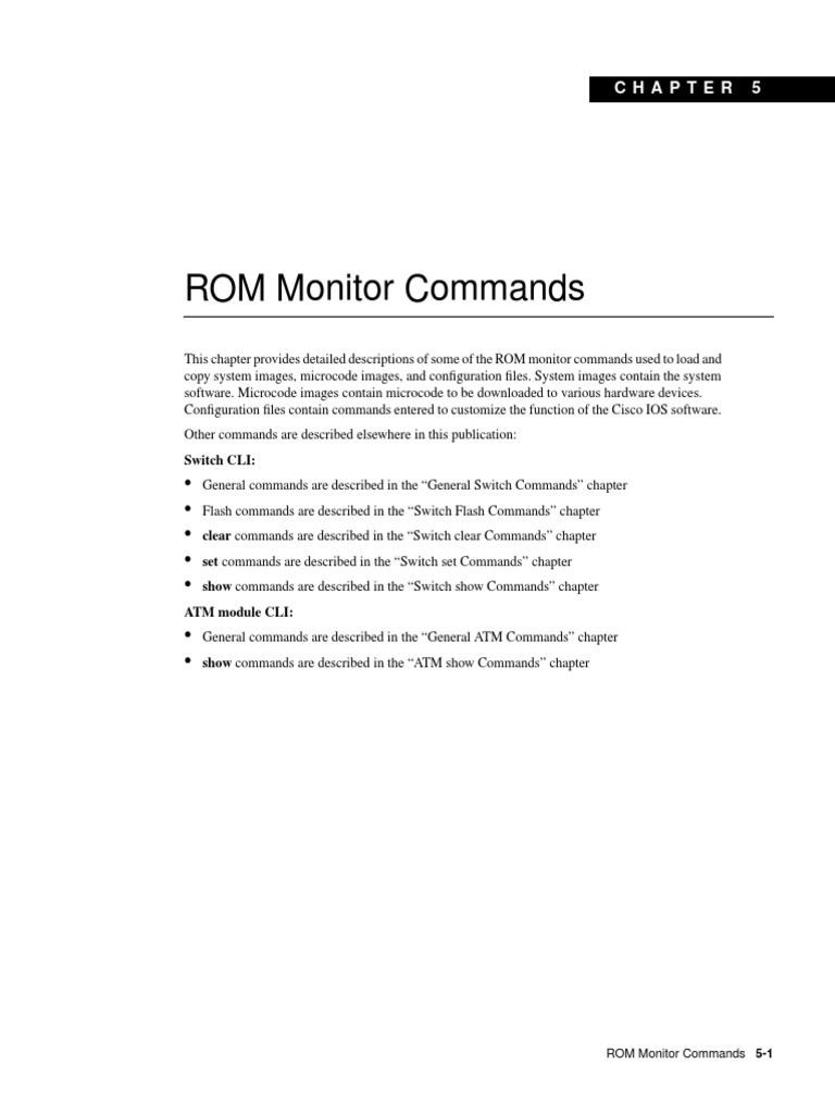 Rommon Commands | Command Line Interface | Booting