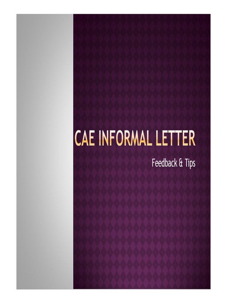 Cae Informal Letter Corrections & Suggestios | PDF | Morphology ...