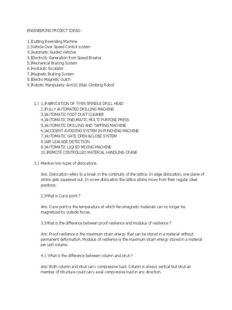 Mechanical Questions | Internal Combustion Engine | Diesel Engine