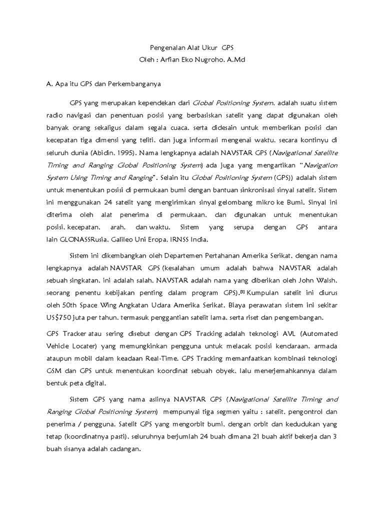 Pengenalan Alat Ukur GPS | PDF
