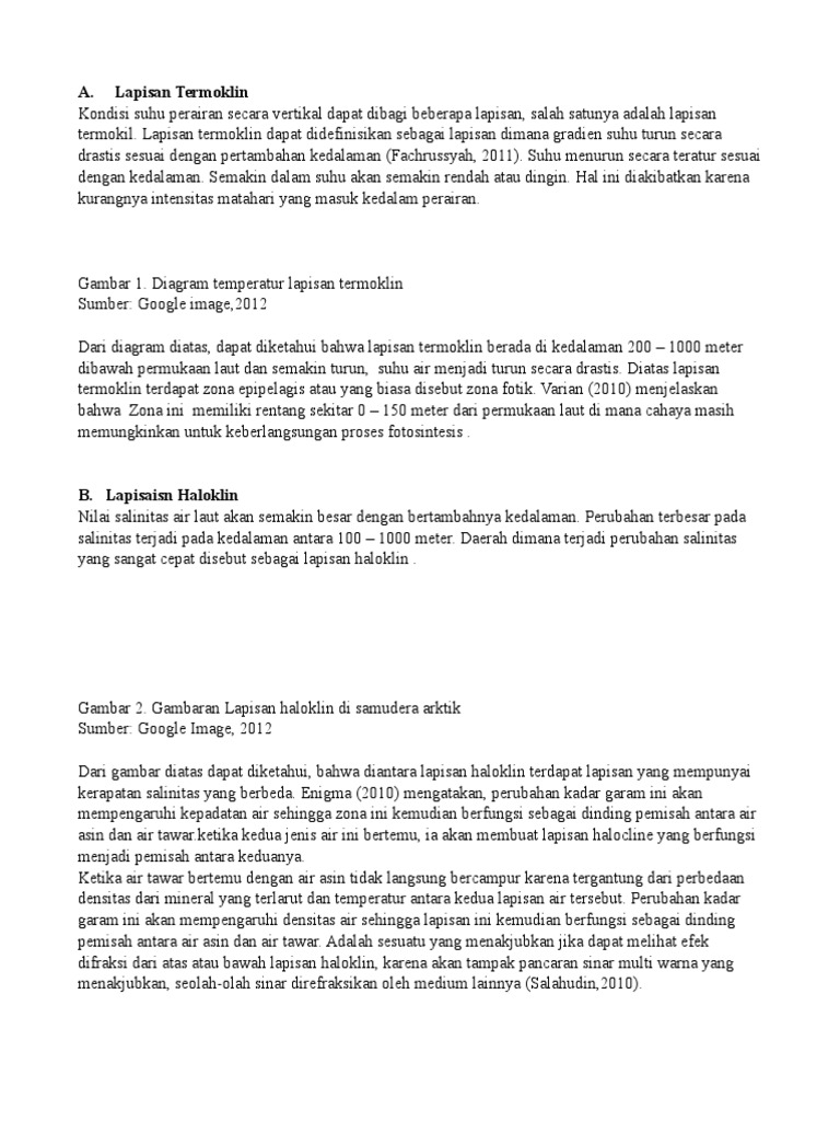 Termoklin, Haloklin Pinoklin | PDF