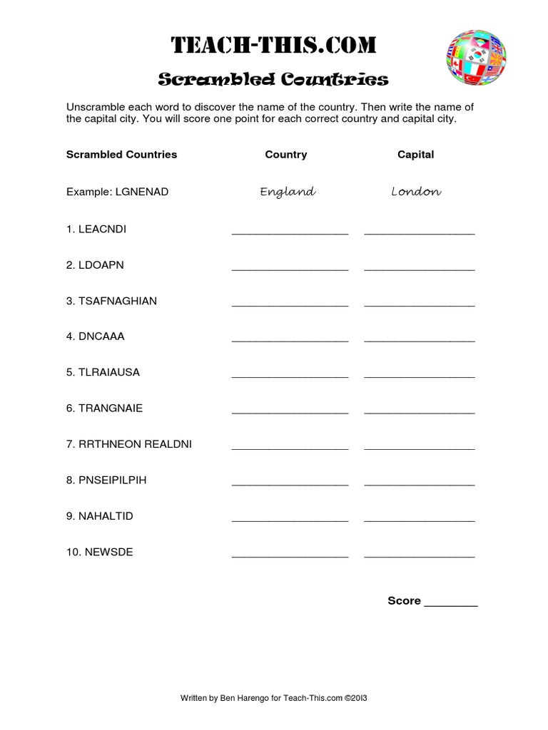 Scrambled Countries | PDF