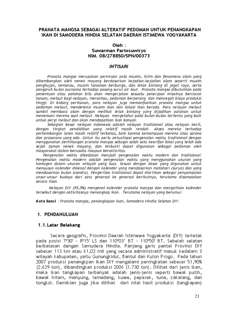 Pranata Mangsa untuk Penangkapan Ikan DIY | PDF