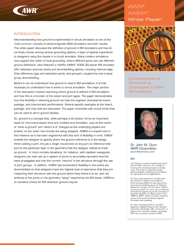 Awr-Axiem - Understanding Grounding Concepts in em Simulators | PDF ...