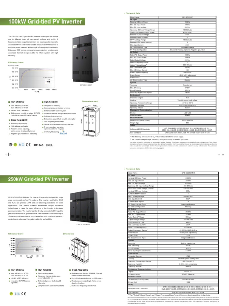 100KW 1MW Inverter | PDF | Power Inverter | Photovoltaic System