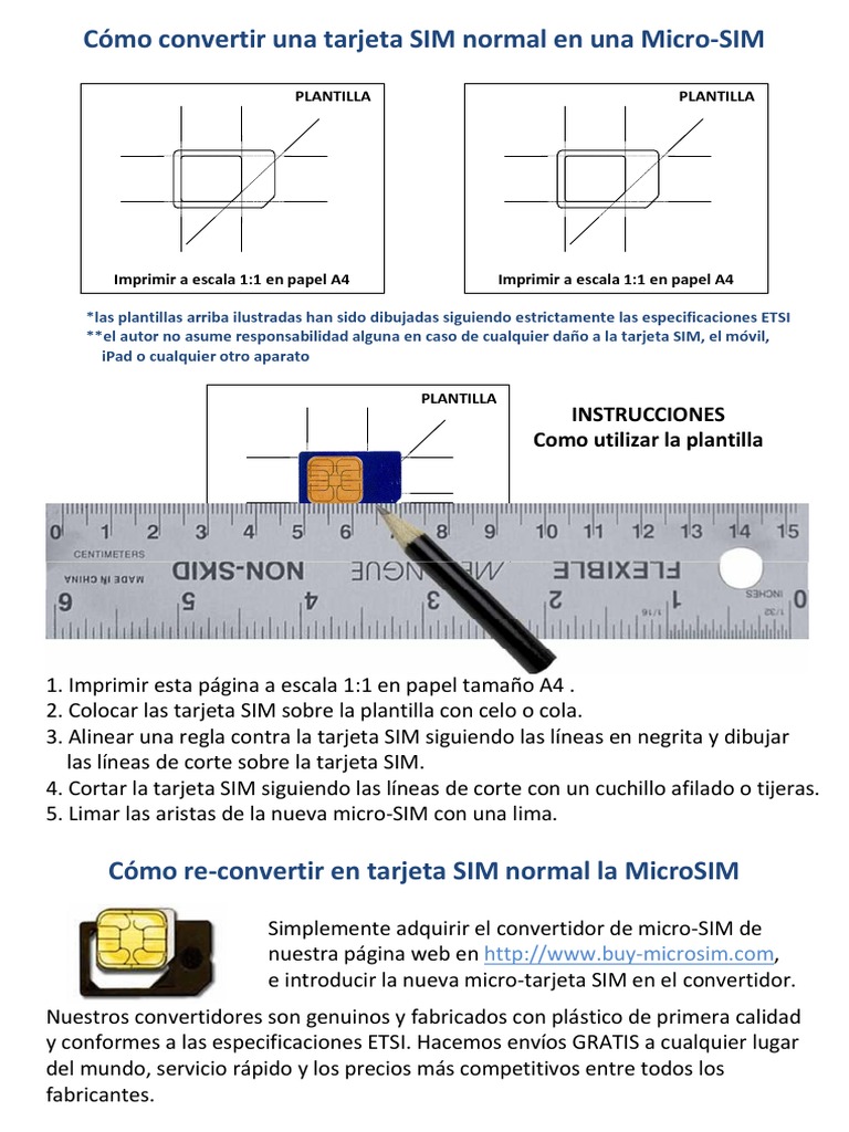 Plantilla para convertir SIM a Micro-SIM | PDF | Finanzas y dinero ...