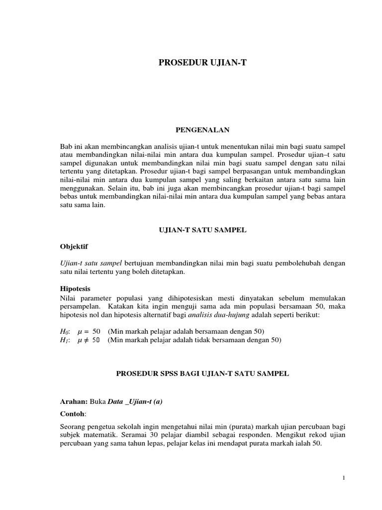 Prosedur Ujian T | PDF