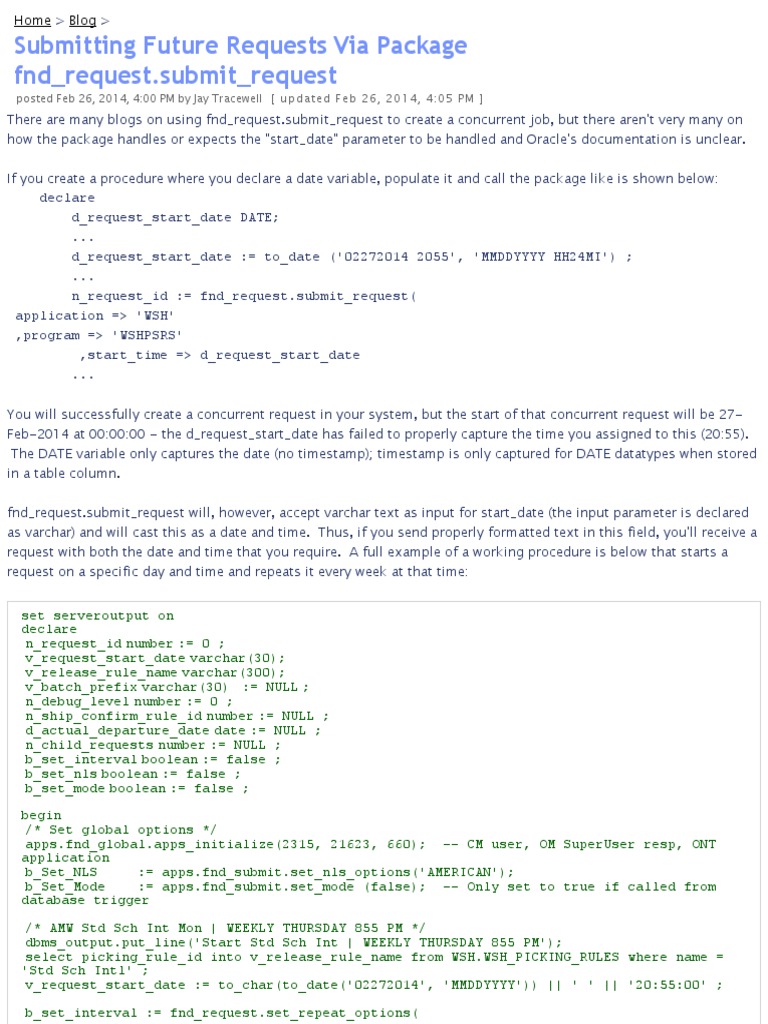 Submitting Future Requests Via Package FND - Request - Submit - Request | Download Free PDF ...