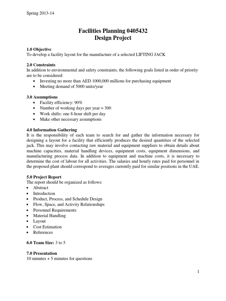 Facility Layout Design Project | PDF