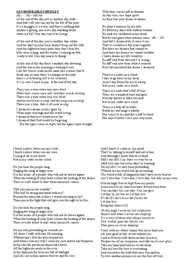 Les Miserables Medley | PDF