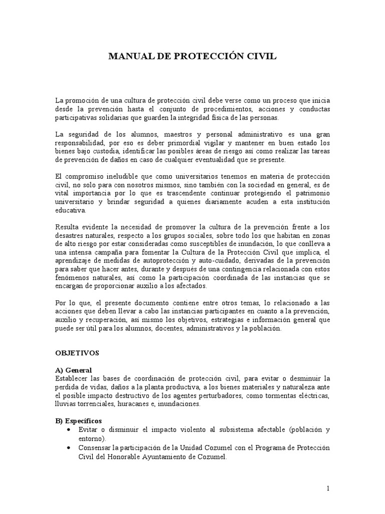Manual de Proteccion Civil | PDF | Ciclones tropicales | Meteorología