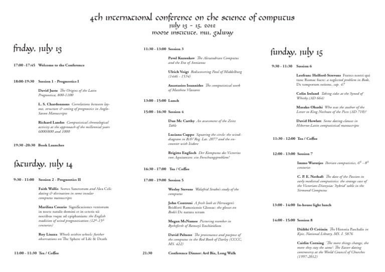 Computus Revised Programme BW | PDF | Christian Festivals And Holy Days ...