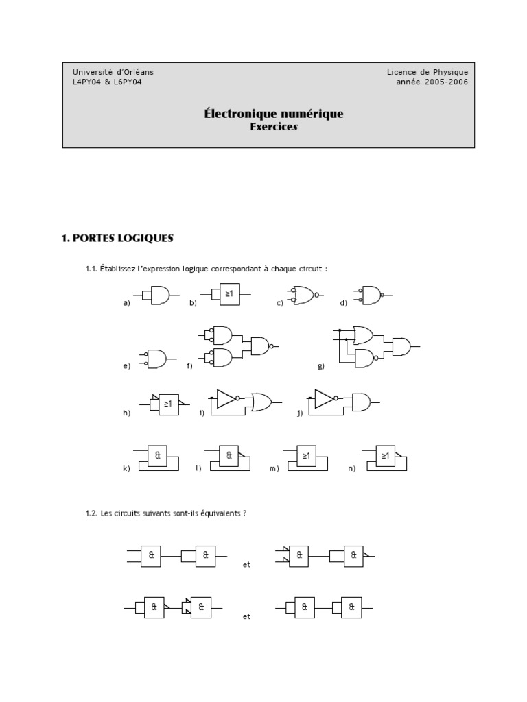 Électronique Numerique | PDF