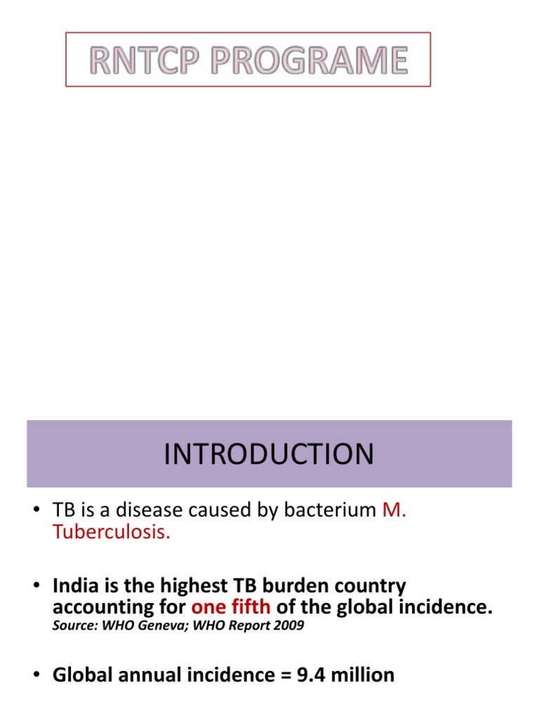 RNTCP | PDF | Tuberculosis | Public Health