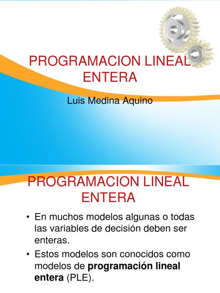 Programacion Lineal Entera | PDF | Programación lineal | Variable (informática)