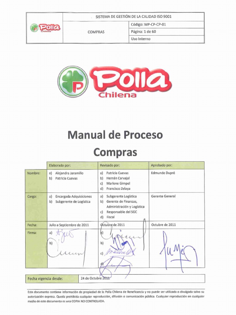 Manual Proceso Compras | PDF | Gestión de la calidad | Calidad (comercial)