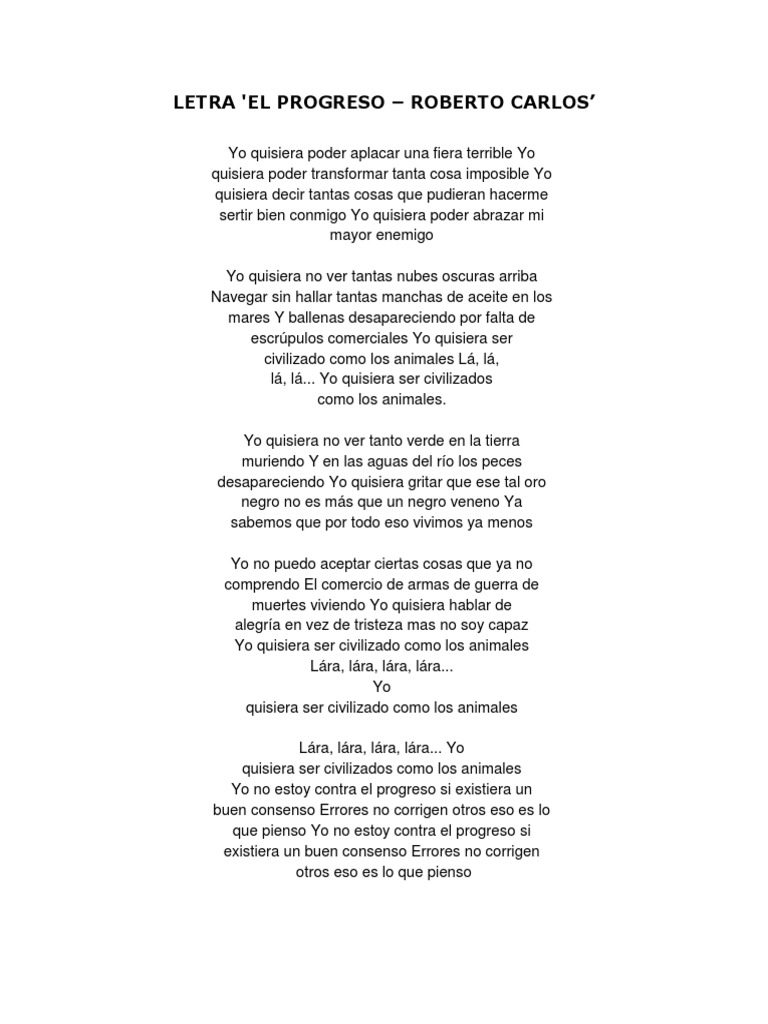 El Progreso - Roberto Carlos | PDF | Ocio | Entretenimiento (general)