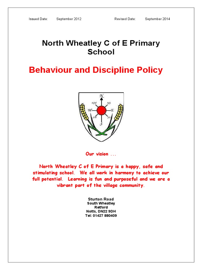 Behaviour and Discipline Policy: North Wheatley C of E Primary School ...