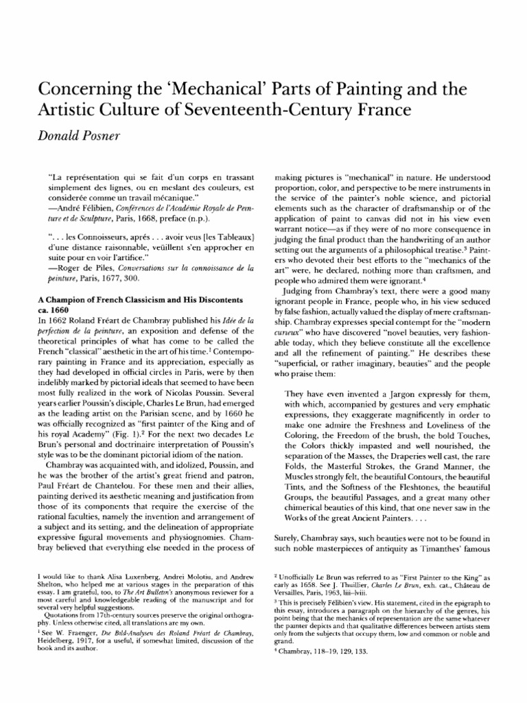 Concerning The "Mechanical Parts of Painting" and The Artistic Culture ...