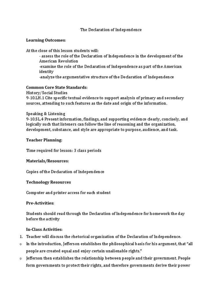 The Declaration of Independence | PDF | United States Declaration Of ...