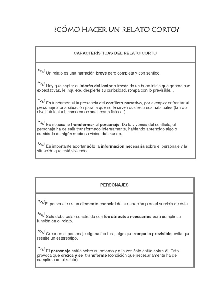 Cómo Hacer Un Relato Corto | PDF