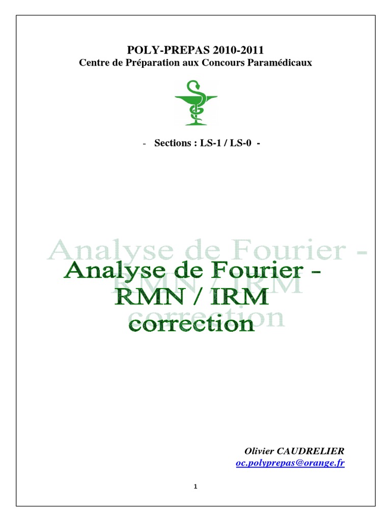 Exercices RMN Correction | PDF | Résonance magnétique nucléaire | Spin ...