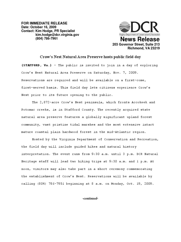 For Immediate Release | PDF
