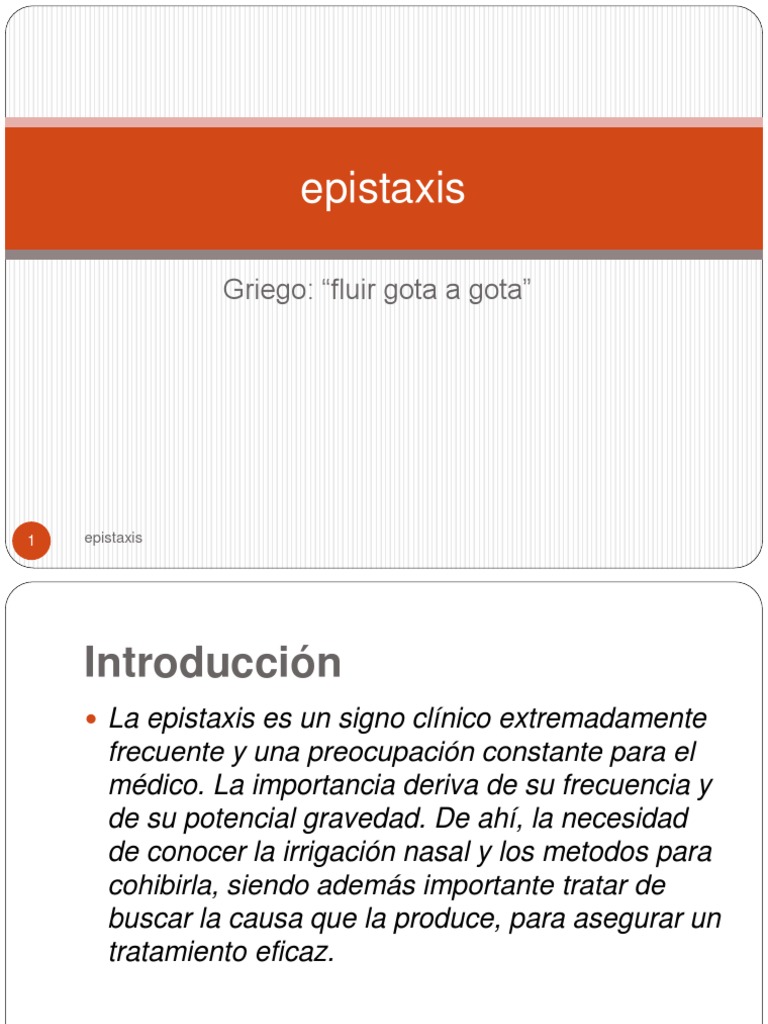 Manejo y Tratamiento de Epistaxis | PDF | Especialidades Medicas ...