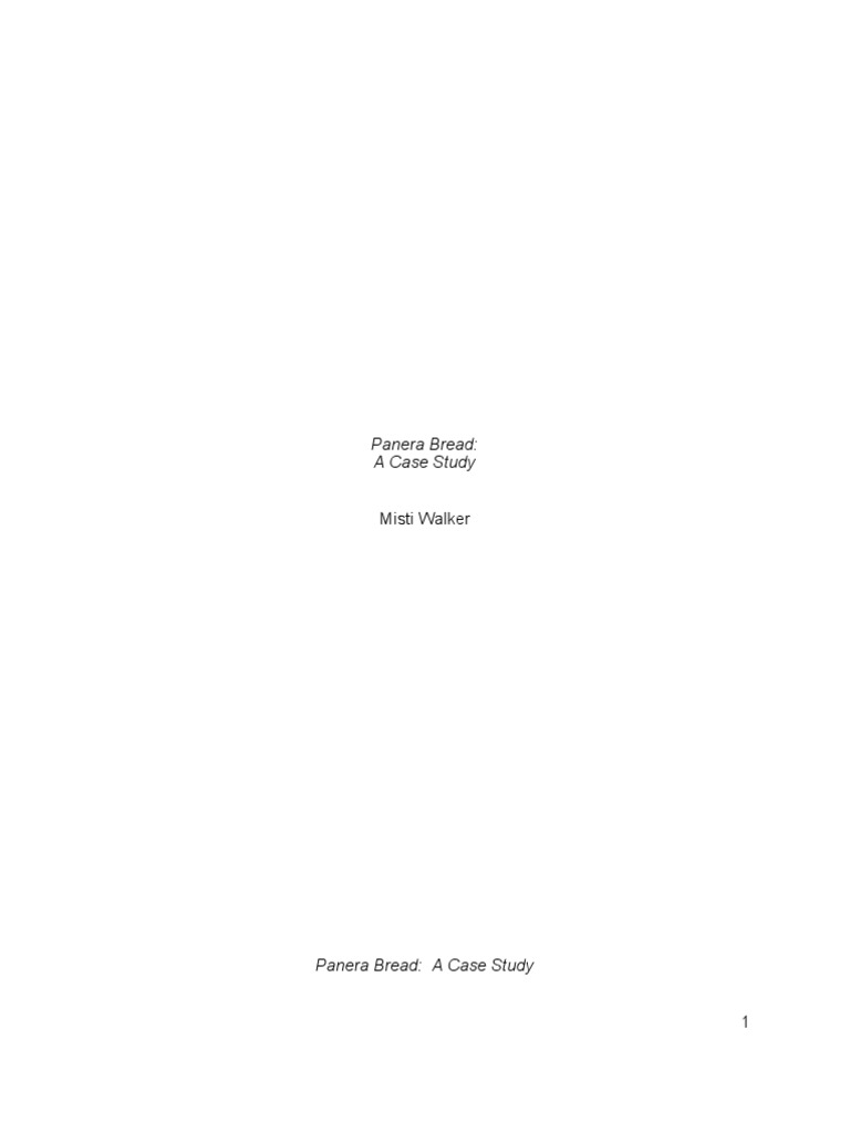 Panera Bread | PDF | Competitive Advantage | Profit (Economics)