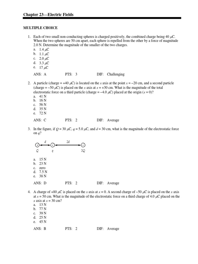 Physics Question Bank | PDF | Flux | Electric Charge