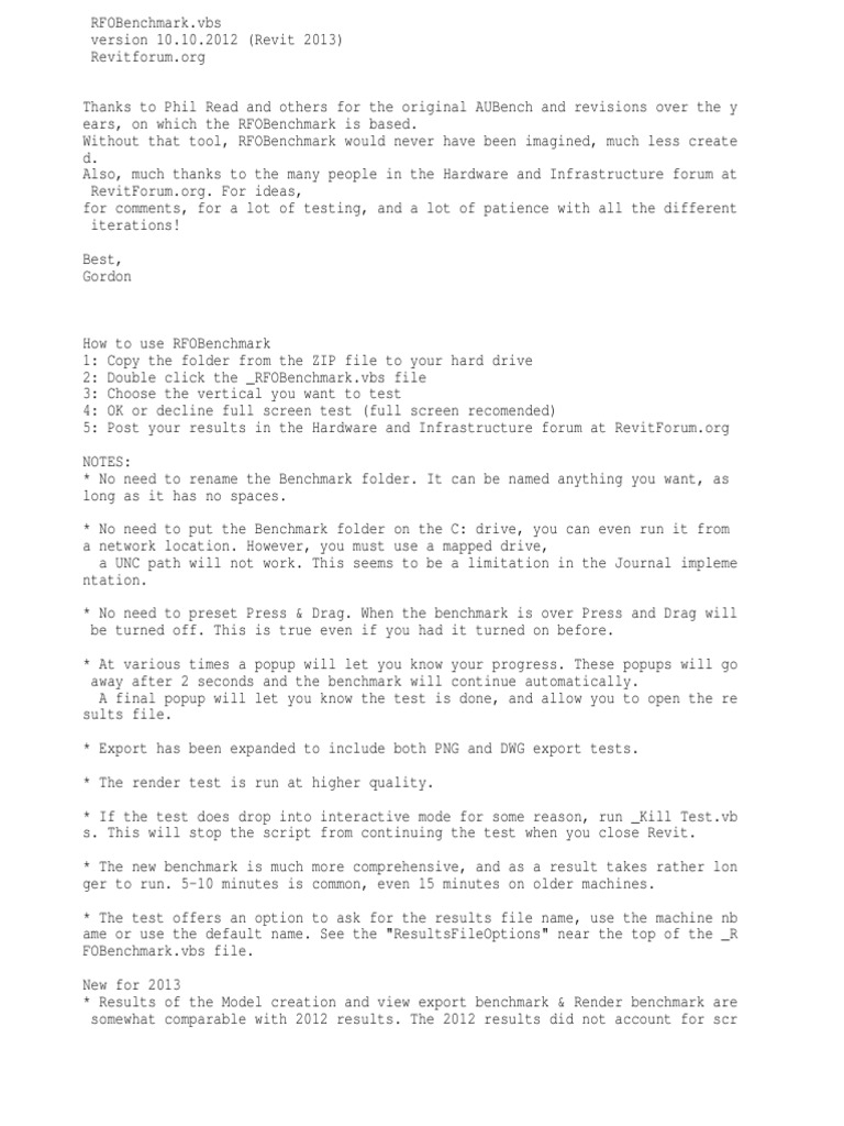 Rfo Benchmark | PDF | Autodesk Revit | Computing Platforms