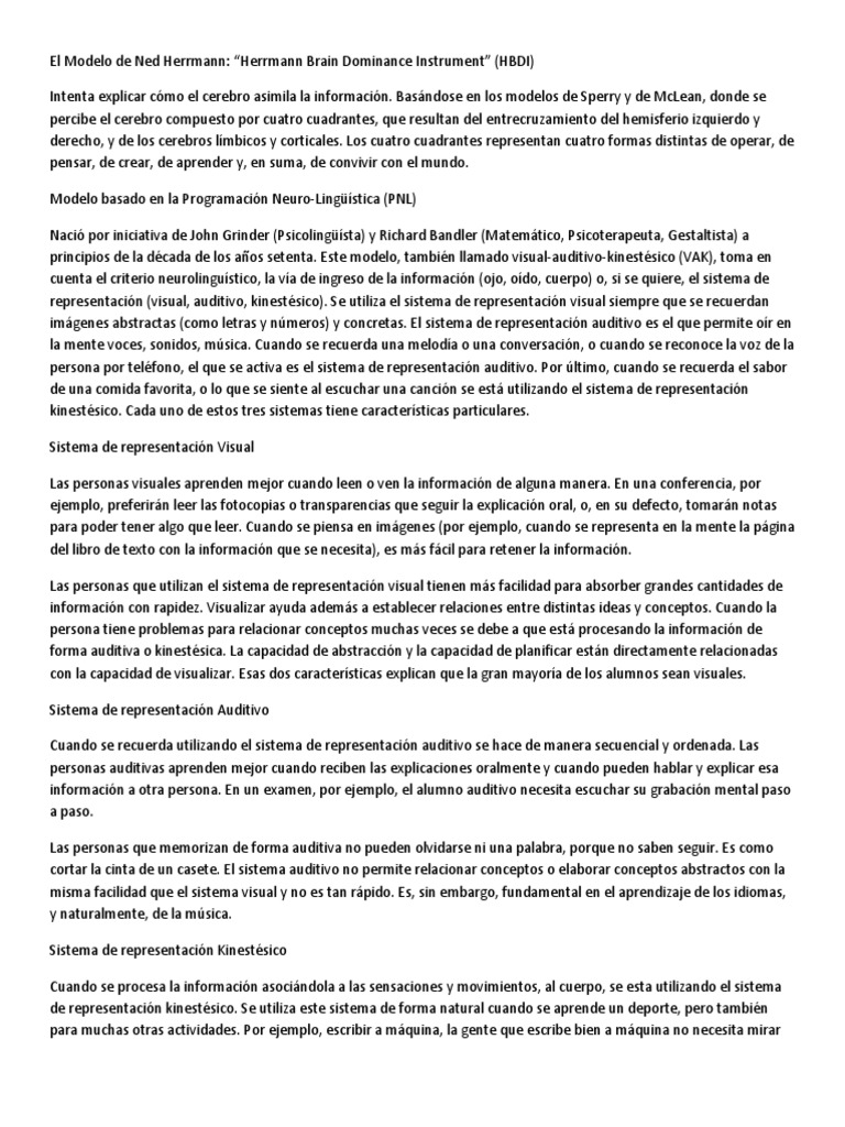 El Modelo de Ned Herrmann | PDF