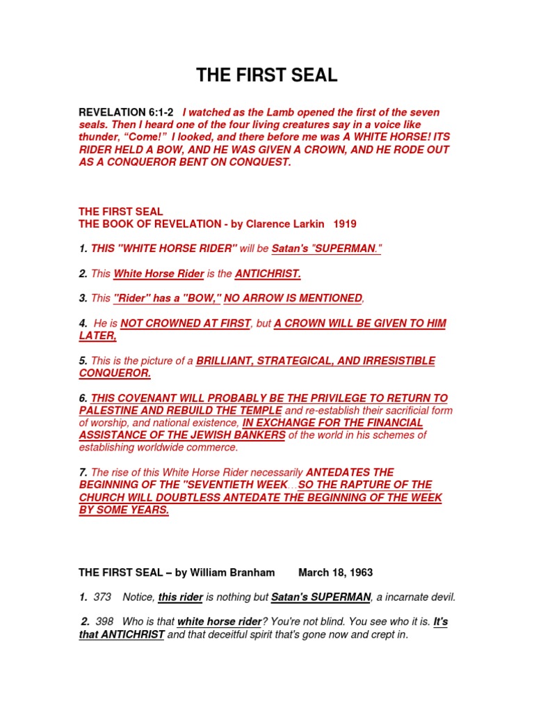 The First Seal | PDF | Ancient Mediterranean Religions | Bible Content