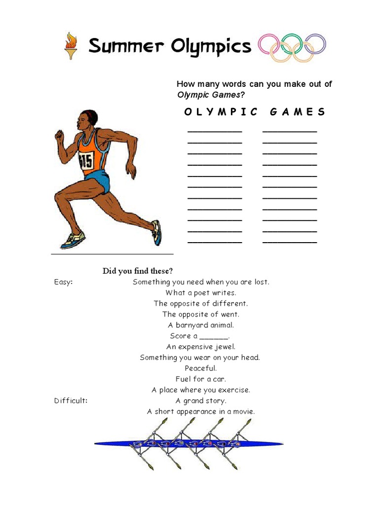 Word Puzzle: Olympic Games Edition | PDF