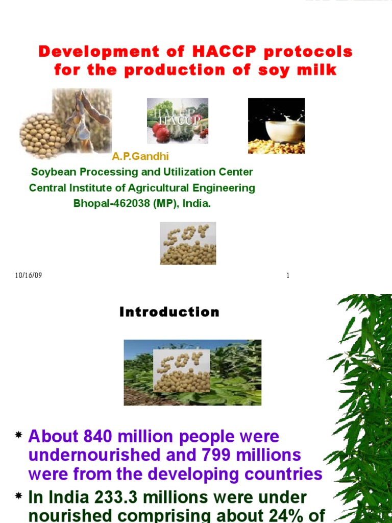 Development of HACCP Protocols For The Production of | PDF | Soy Milk ...