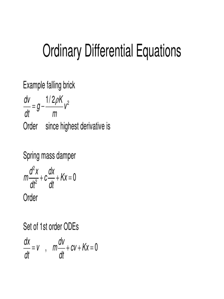 2013lectures 8a ODEs | PDF | Ordinary Differential Equation ...
