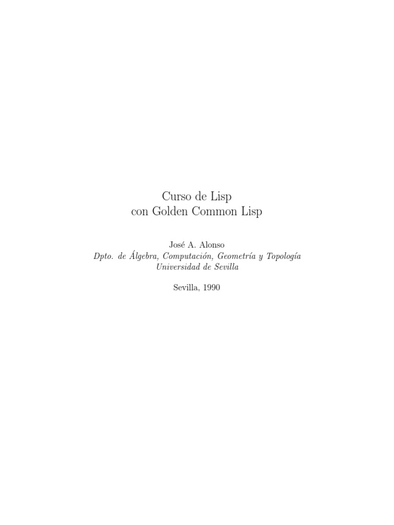 PREVIEW - Curso - Lisp - de - Golden - Common - LISP - Jose - Alonso ...