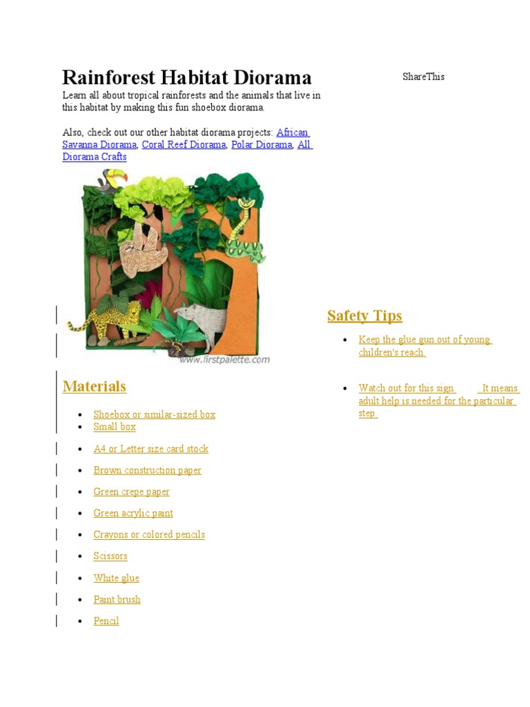 Rainforest Habitat Diorama | PDF | Trees | Rainforest