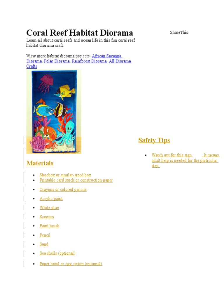 Coral Reef Habitat Diorama Guide | PDF | Oceanography | Systems Ecology