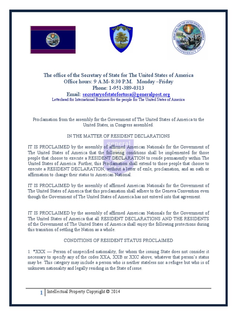 Proclamation | PDF | Federal Government Of The United States | Copyright