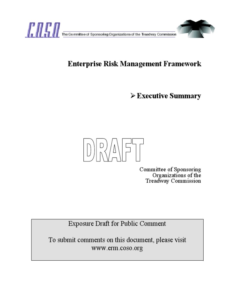 COSO Enterprise Risk Management Framework | PDF