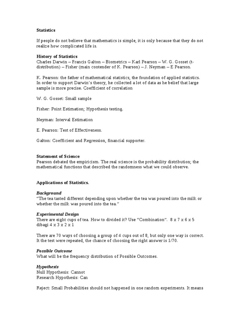 Statistics 1 | PDF | Teaching Methods & Materials | Wellness