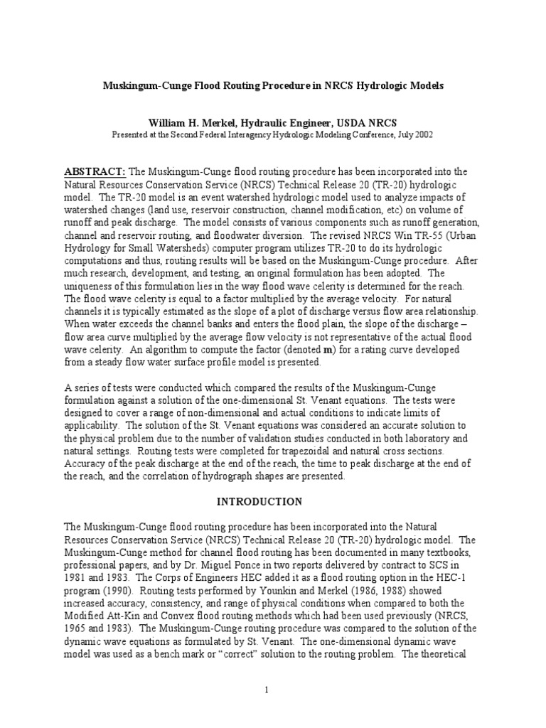 Flood Routing PDF | PDF | Discharge (Hydrology) | Flood