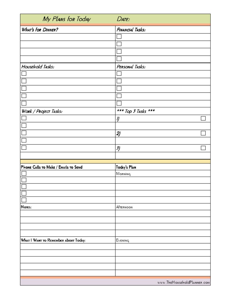 Daily Planner Sheet Goals | PDF