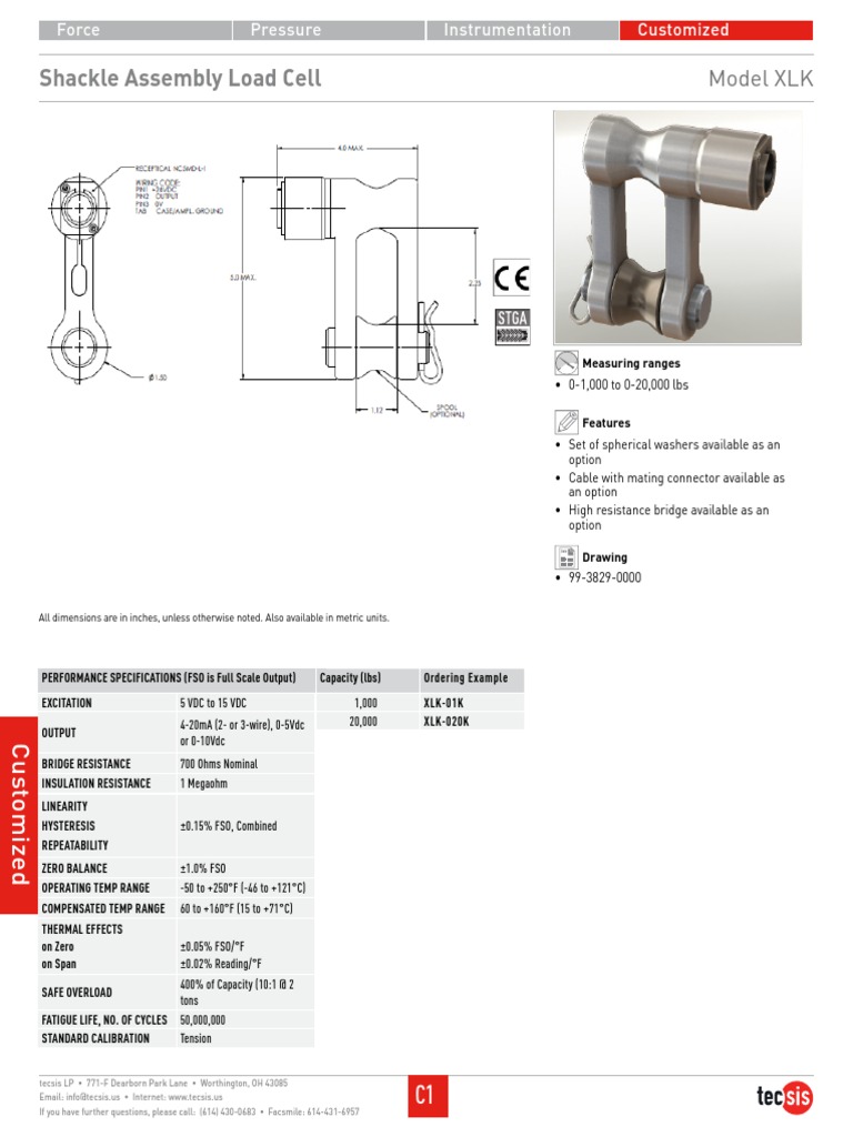 tecsis LP Load Cell Specifications | PDF