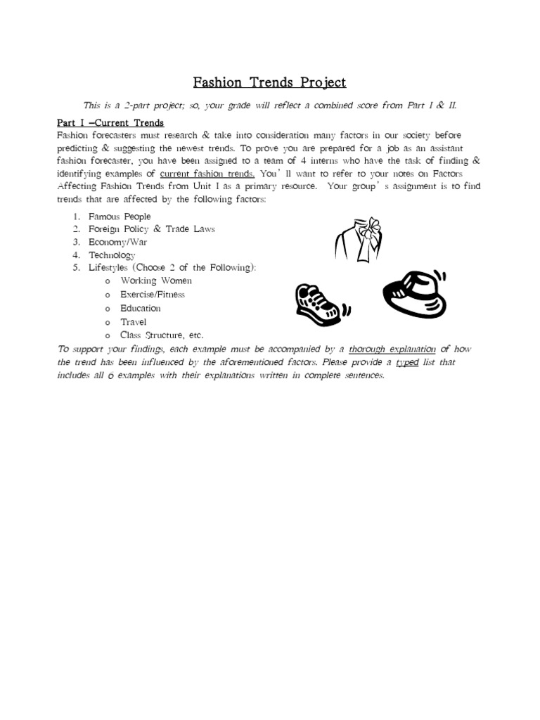Activity_Fashion Trend Project & Rubric | Fashion | Fashion & Beauty ...