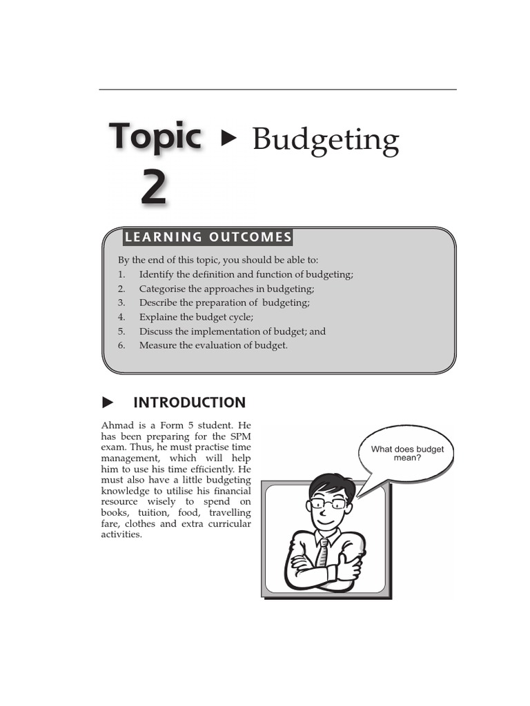 Topic 2 Budgeting Pdf Budget Expense