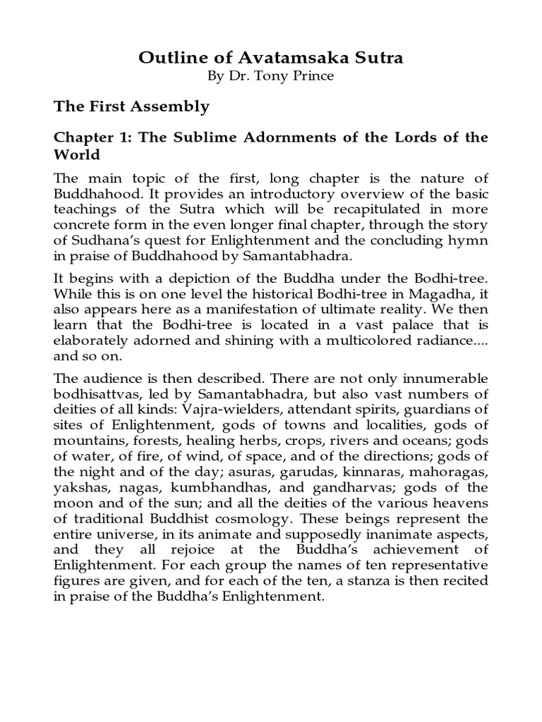 Outline of Avatamsaka Sutra | PDF | Bodhisattva | Buddhahood
